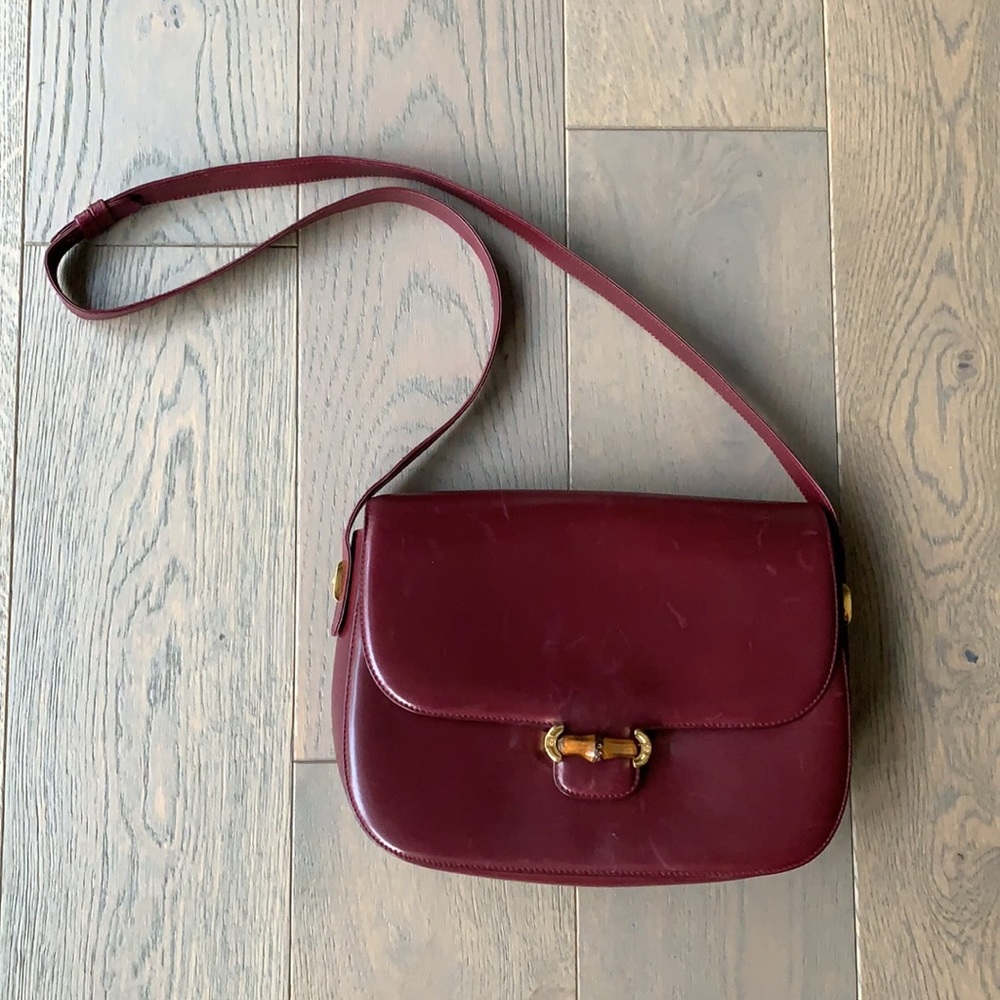 Vintage Gucci Maroon Saddle Bag - Gem
